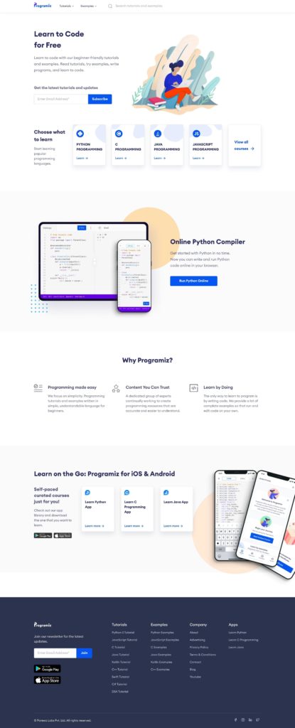 Programiz | DesignMunk